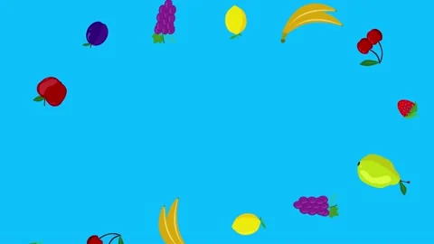 group of fruits animation, chroma key, f... | Stock Video | Pond5