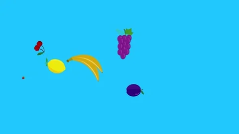 group of fruits animation, chroma key, f... | Stock Video | Pond5