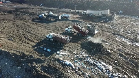 Garbage Truck Dumping Landfill Stock Video Footage | Royalty Free ...