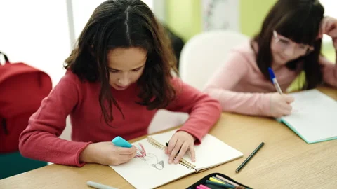 Girls Drawing Notebook Stock Videos – Royalty-Free HD & 4K Videos | Pond5