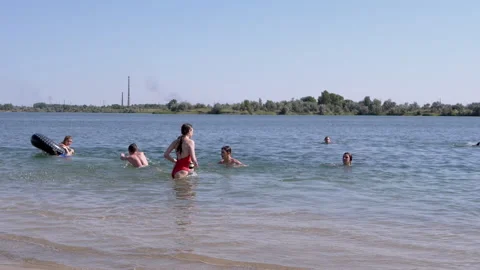 Group Happy Carefree Children Swim, Bath... | Stock Video | Pond5