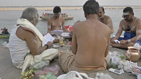A group of Indian pandits in traditional... | Stock Video | Pond5