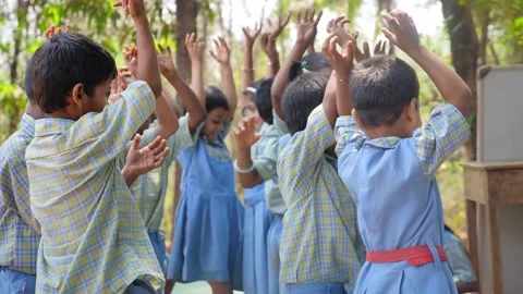 group of Indian Rural school kids wearin... | Stock Video | Pond5