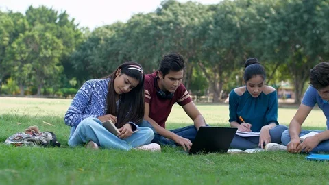 Group of Indian teenagers studying toget... | Stock Video | Pond5