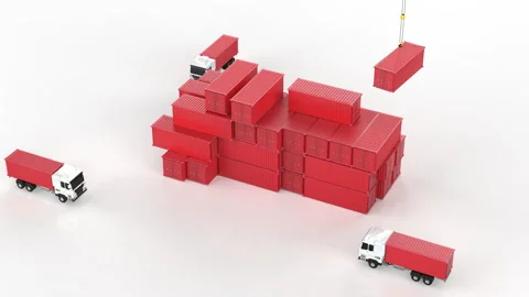 Group of logistic trailer trucks with st... | Stock Video | Pond5