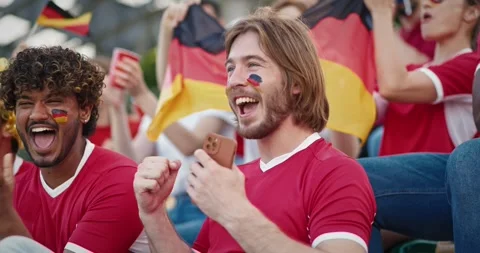 Group of people cheering loud on stadium... | Stock Video | Pond5