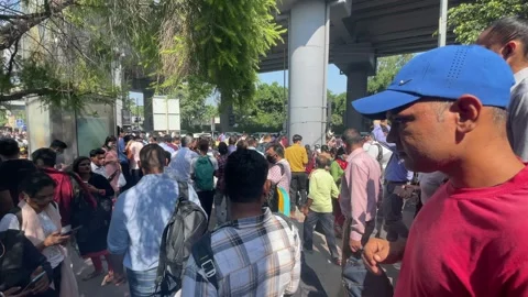 Group of people coming out from Delhi Me... | Stock Video | Pond5