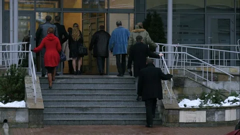 People Entering Building Stock Video Footage | Royalty Free People ...