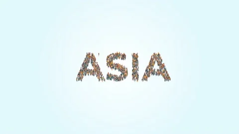 Group Of People Forming ASIA Word. Typog... | Stock Video | Pond5