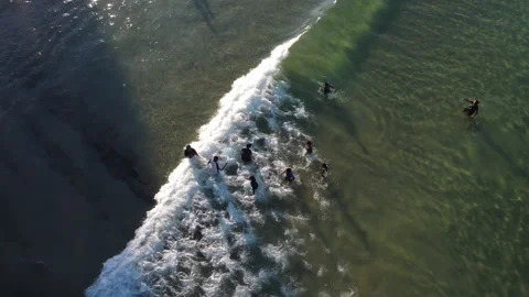 Group of people jumping into ocean waves... | Stock Video | Pond5