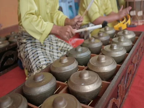 A group of people playing Cak Lempong in... | Stock Video | Pond5