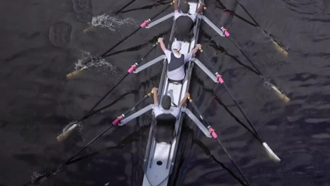 Group of People Rowing a Row Boat Under ... | Stock Video | Pond5