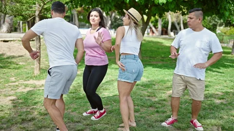 Group of people smiling confident dancin... | Stock Video | Pond5