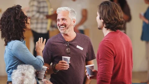 Group Of People Socializing After Meetin... | Stock Video | Pond5