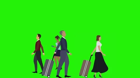 Group of people walking animated green s... | Stock Video | Pond5