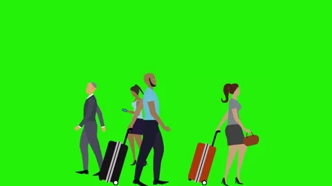 Group of people walking animated green s... | Stock Video | Pond5