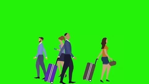 Group of people walking animated green s... | Stock Video | Pond5