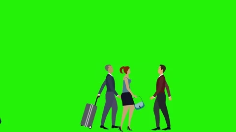 Group of people walking animated green s... | Stock Video | Pond5