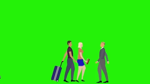 Group of people walking animated green s... | Stock Video | Pond5