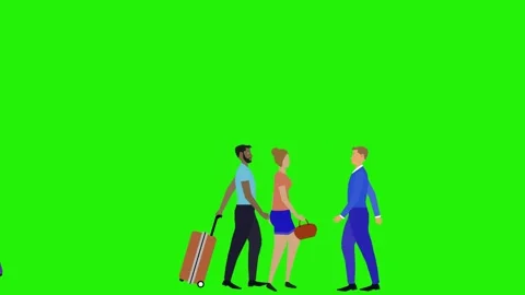 Group of people walking animated green s... | Stock Video | Pond5