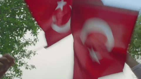 Group of People Waving Turkish Flags ove... | Stock Video | Pond5