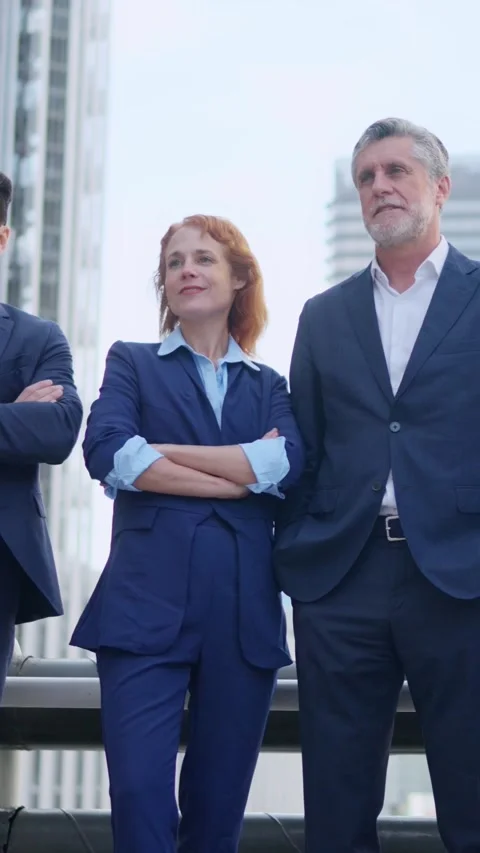 Group pf business people standing and sm... | Stock Video | Pond5