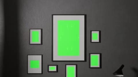 Group of Picture Frames with Green Scree... | Stock Video | Pond5