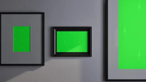 Group of Picture Frames with Green Scree... | Stock Video | Pond5