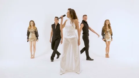 A group of professional actors dancing o... | Stock Video | Pond5