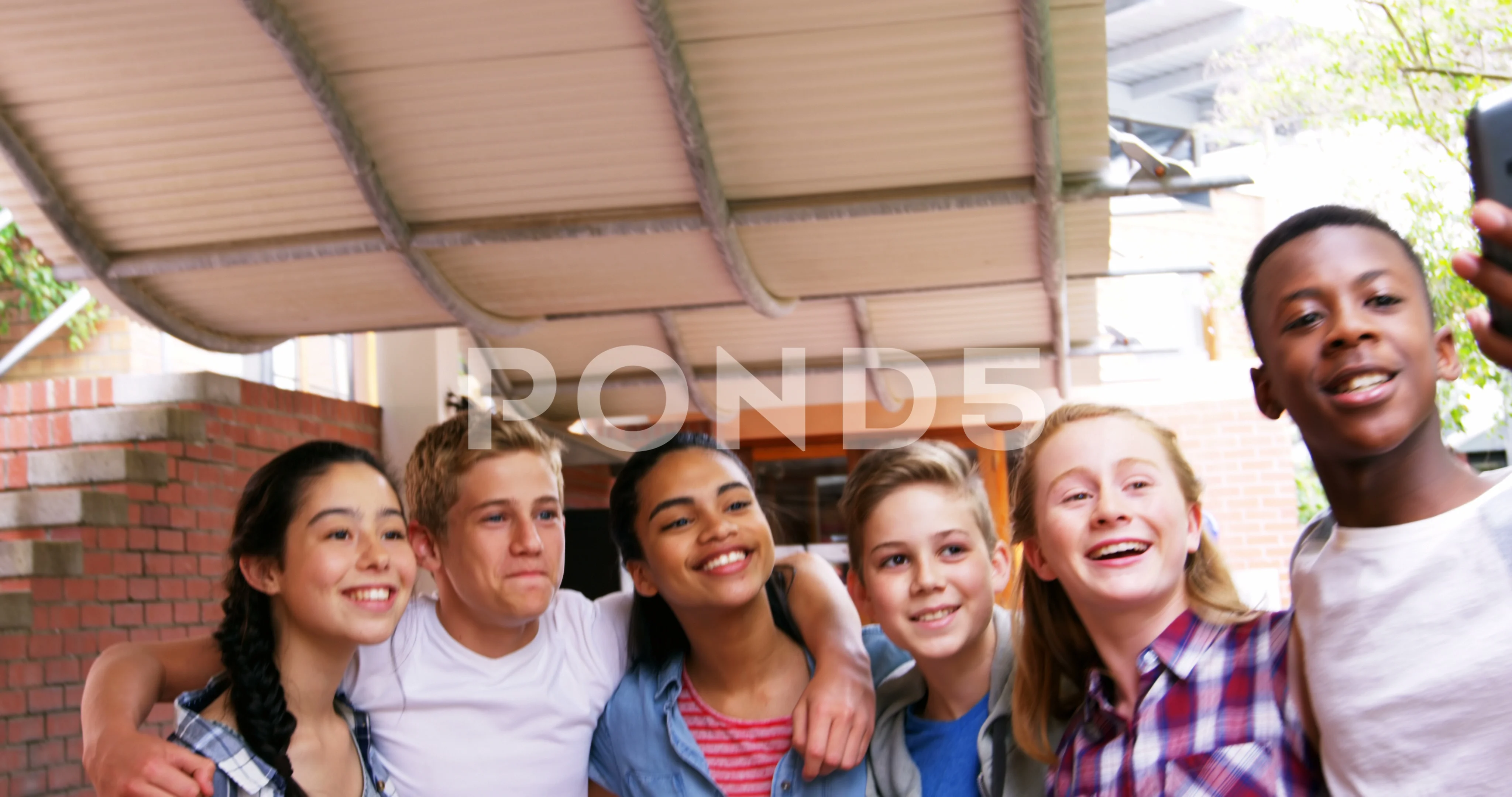 Group Of Friends Having Fun At School