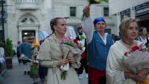 Group of Spaniards in traditional costum... | Stock Video | Pond5