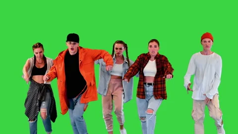 Group of street dancers dancing moving i... | Stock Video | Pond5