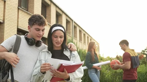 group of teenage students gen z in front... | Stock Video | Pond5