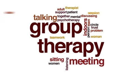 Group therapy animated word cloud, text ... | Stock Video | Pond5