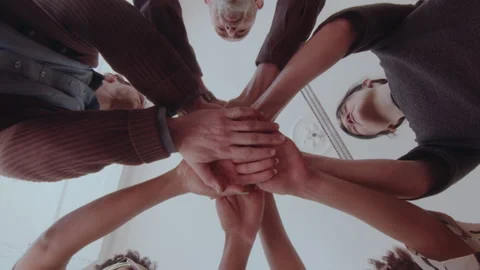 Group Therapy Patients Stacking Hands To... | Stock Video | Pond5