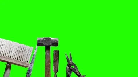 Group of tools animation on green screen... | Stock Video | Pond5