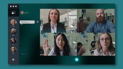 Group Video Call Stock Video Footage | Royalty Free Group Video Call ...