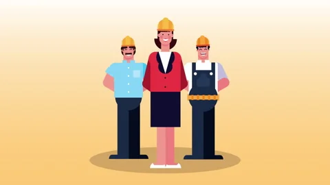 group of workers characters animation | Stock Video | Pond5
