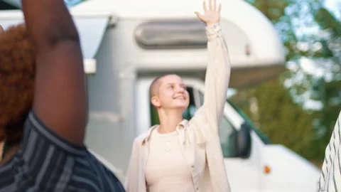 Group of young adults standing outside c... | Stock Video | Pond5