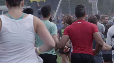 Group of Young Athletes Competing in an ... | Stock Video | Pond5