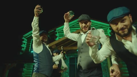 Group of young drunk men drinking alcoho... | Stock Video | Pond5