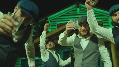 Group of young drunk men drinking alcoho... | Stock Video | Pond5