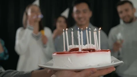 A group of young people celebrate the bi... | Stock Video | Pond5