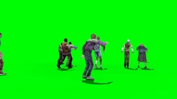 Group of Zombies Walks Green Screen Back... | Stock Video | Pond5