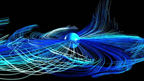 Growing blue lines on black background w... | Stock Video | Pond5