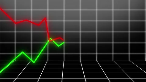 Growing Green and Falling Red Line Chart... | Stock Video | Pond5