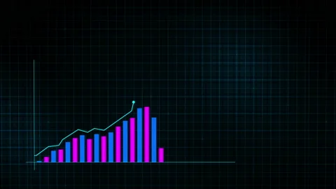 Growing line graph of digital income gro... | Stock Video | Pond5