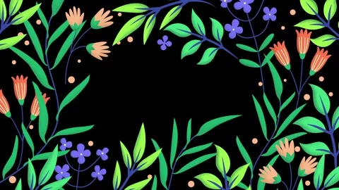 Growing plants and vines animation on bl... | Stock Video | Pond5