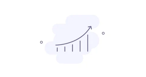 growth chart 2d animated outline icon | Stock Video | Pond5