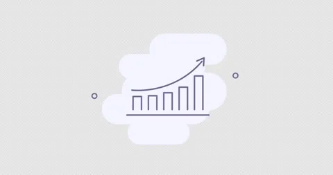 growth chart 2d animated outline icon | Stock Video | Pond5